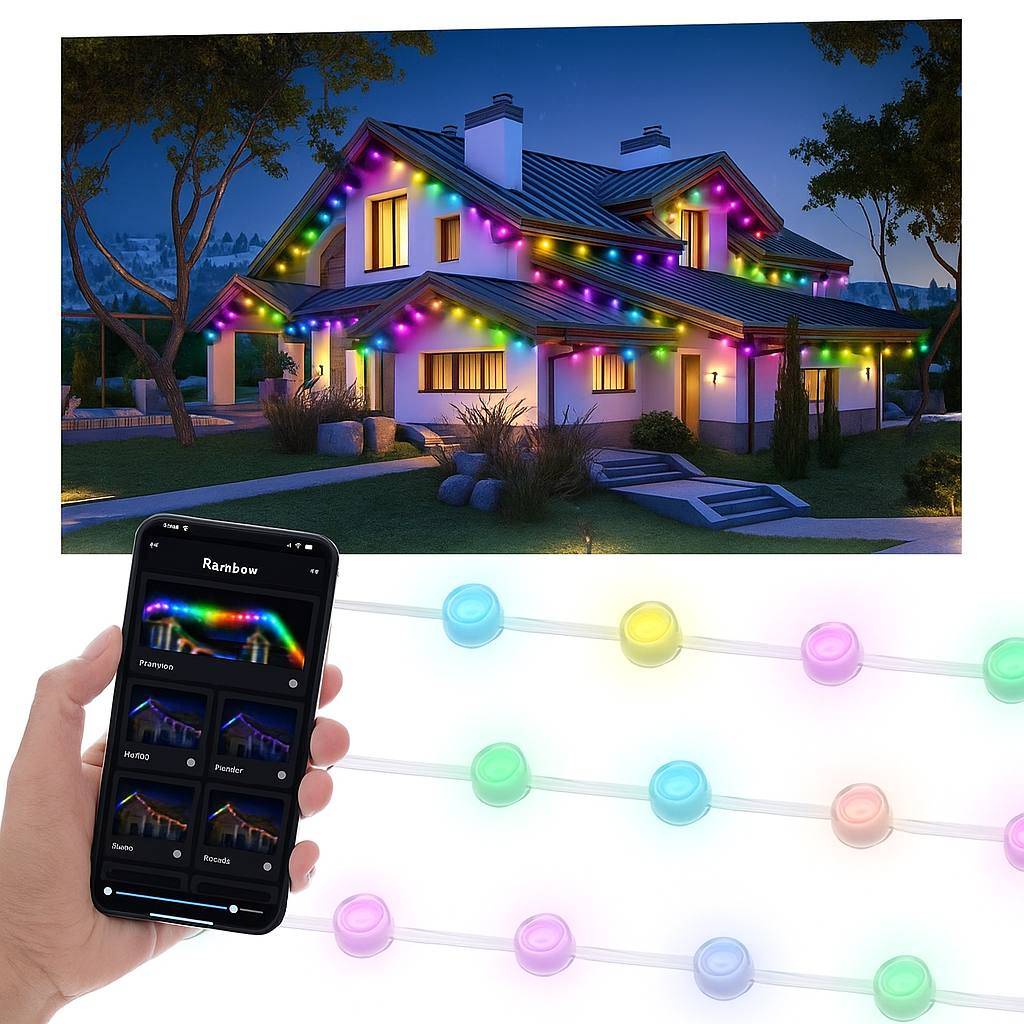 Luces de Navidad LED Inteligentes Exterior RGB – WiFi Impermeables ...